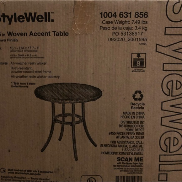 Stylewell | Accents | Stylewell 8in Brown Round Metal Outdoor Patio ...